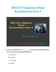 287194854 BUS 475 Capstone Final Exam Part 1 100 Correct Answers Pdf