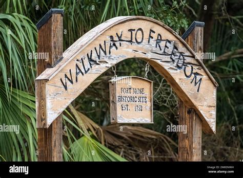 Entrance Arch To The Walkway Of Freedom Boardwalk At Fort Mose Historic