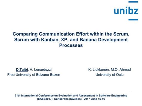 Ease2017 Comparing Communication Effort Within The Scrum Scrum With