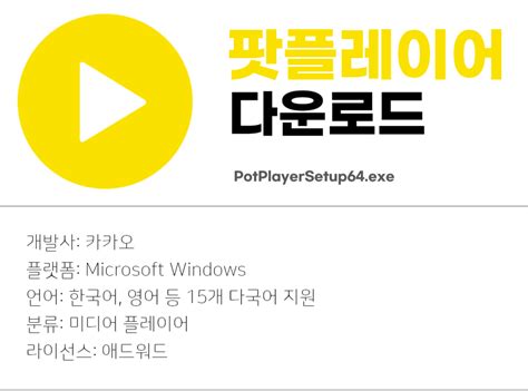 팟플레이어 다운로드 및 설치 방법 안내