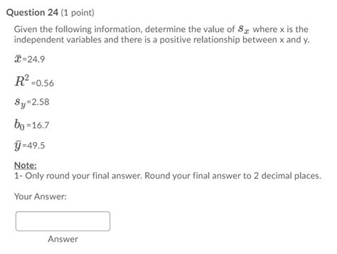 Solved Question 24 1 Point Given The Following