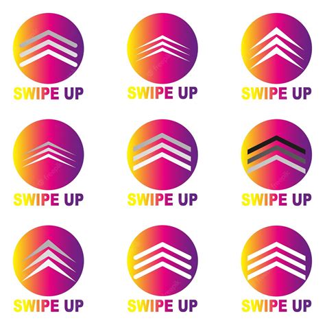 Premium Vector Swipe Up Set Of Buttons For Social Networks Arrows