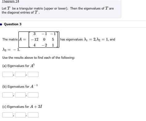 solved theorem 14 let t be a triangular matrix upper or