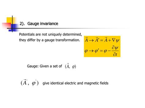 Ppt 71 、 Potentials Of Electromagnetic Field Gauge Invariance