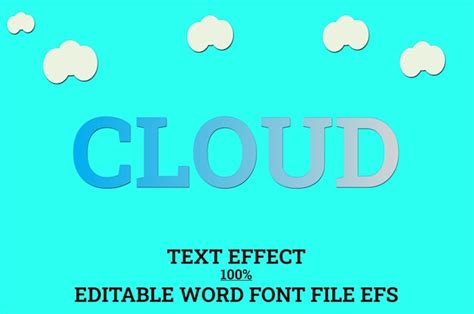 Premium Vector Text Effect Cloud