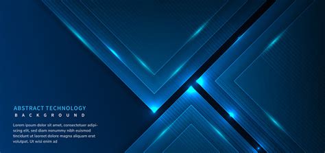 파란색 삼각형은 텍스트 공간을 가진 어두운 파란색 배경에 파란색 광 효과와 기하학적 레이어 삼각형에 대한 스톡 벡터 아트 및 기타 이미지 Istock