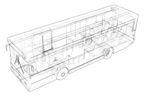 Concept City Bus Vector Rendering Of 3d Vehicle Set Road Vector