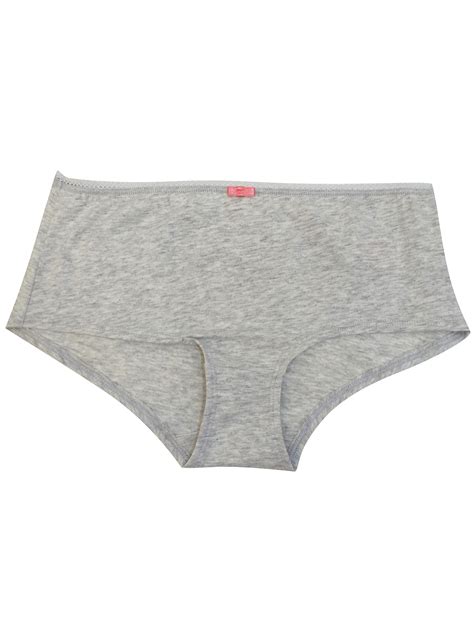 Fandf Fandf Grey Marl Cotton Rich Low Rise Shorts Size 8