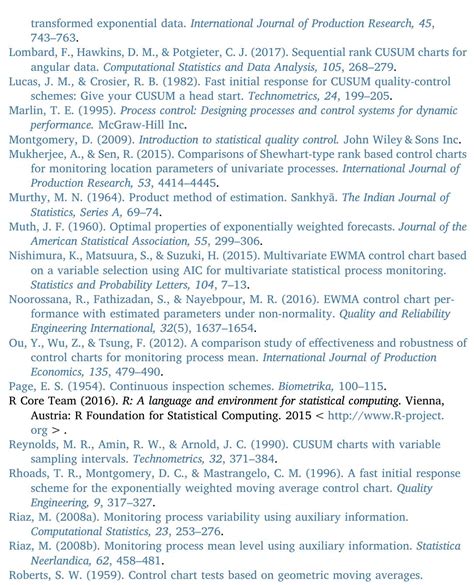 Table 6 An Ewma Monitoring Scheme With A Single Auxiliary