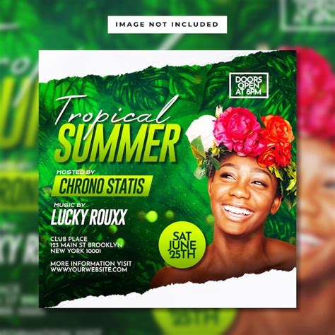 전단지 템플릿 열대 여름 파티 프리미엄 Psd 파일