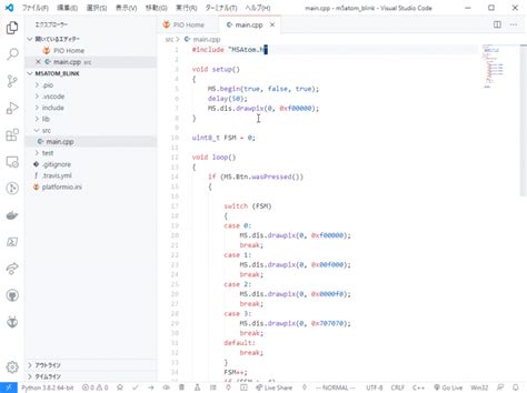 Platformioでm5stack Atomに書き込むまで Memoteki