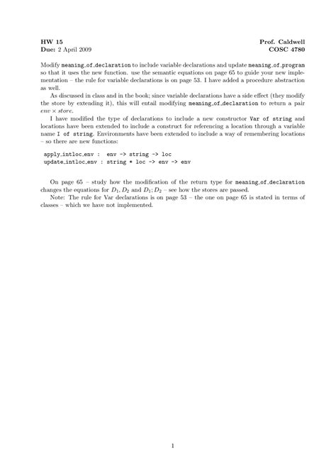 Practice Problem For Assignment 15 Principle Programming Languages