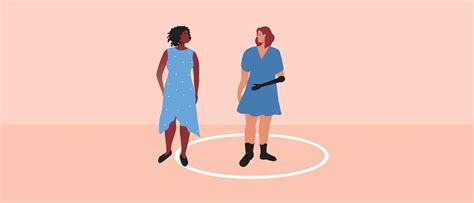 보철물을 가진 장애인의 개인 경계 개념으로 둥근 선 개인 영역에 침범하는 평면 벡터 스톡 일러스트레이션 개념에 대한 스톡 벡터