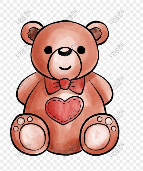 수채화 귀여운 아기 곰 디자인 Png 일러스트 무료 다운로드 Lovepik