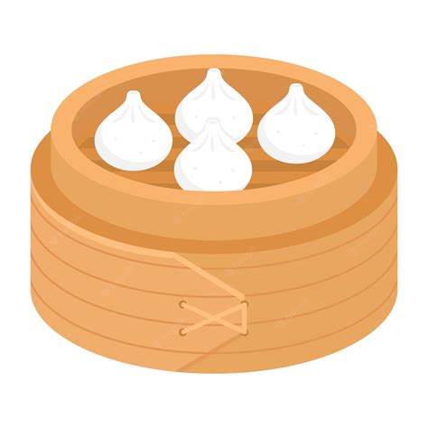 Premium Vector Dimsam Traditional Chinese Dumplings In A Bamboo