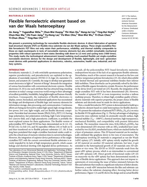 Pdf Flexible Ferroelectric Element Based On Van Der Waals Heteroepitaxy