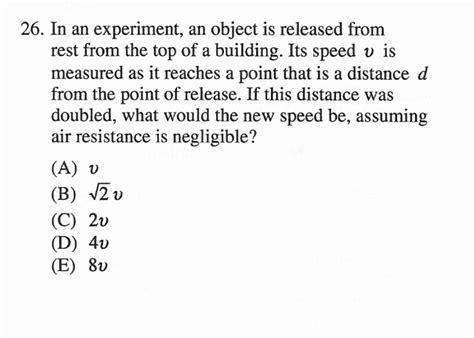 Solved In An Experiment An Object Is Released From Rest Chegg