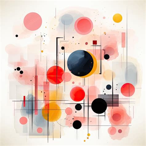 Premium Vector Watercolor Vector Deconstructed Postmodern Artwork Abstract Geometric Shapes