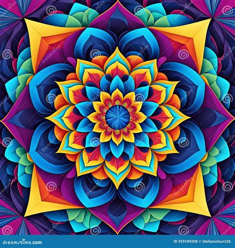 Mandala With Shifting Geometric Patterns And Vibrant Pastel Colors