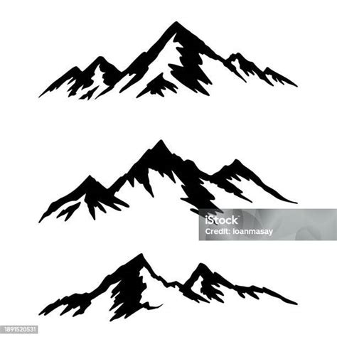 산의 일러스트 세트입니다 포스터 카드 배너 사인을 위한 디자인 요소 벡터 일러스트 레이 션 0명에 대한 스톡 벡터 아트 및 기타 이미지 Istock