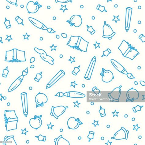 細い線アイコン学用品学校に戻るのパターン教育の背景線形アイコンのアート スタイルで要素を研究します いたずら書きのベクターアート素材や画像