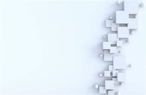 Premium Photo White Geometric Cube Polygon Shapes Copy Space Background Realistic 3d Render
