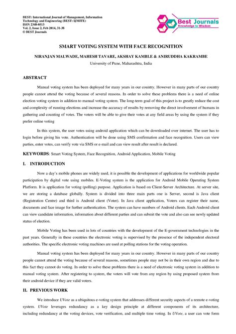 Smart Voting System With Face Recognitio Smart Voting System With Face Recognition Niranjan