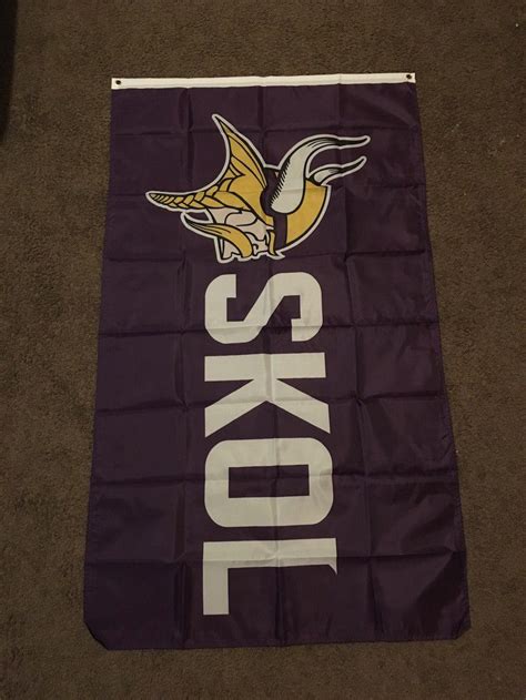 Minnesota Vikings Skol Banner Flag Wall Flag Bf116 Thissporty Let