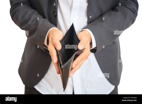Man Looking At His Empty Wallet Stock Photo Alamy