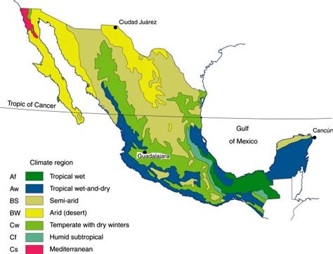 Major Climate Regions In Mexico Fig 4 5 Of Geo Mexico The Geography