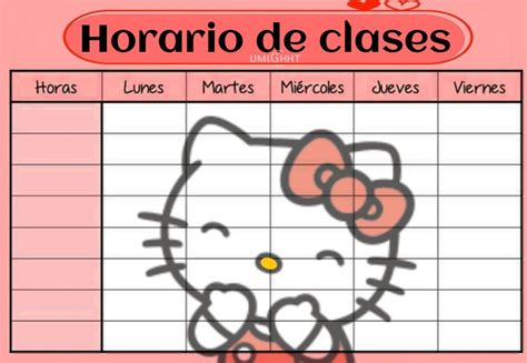 Horarios De Clases Aesthetic Blanco Y Negro
