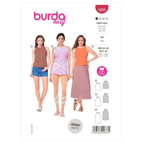 Burda Style Pattern B5999 Misses Top Sewdirect Australia