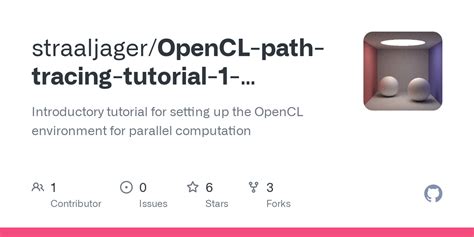 GitHub Straaljager OpenCL Path Tracing Tutorial 1 Getting Started