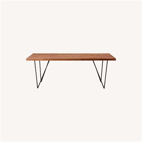 Cb2 Wire Leg Wood Dining Table Aptdeco