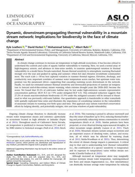pdf dynamic downstream‐propagating thermal vulnerability in a