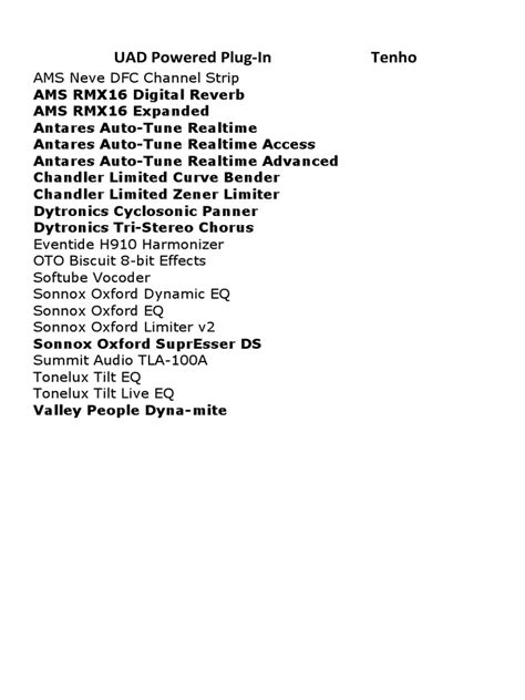 Uad Dsp Chart Pdf Technology And Engineering