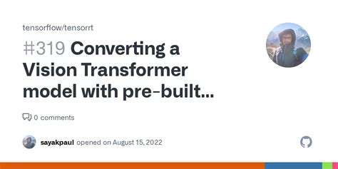 Converting A Vision Transformer Model With Pre Built Engines · Issue