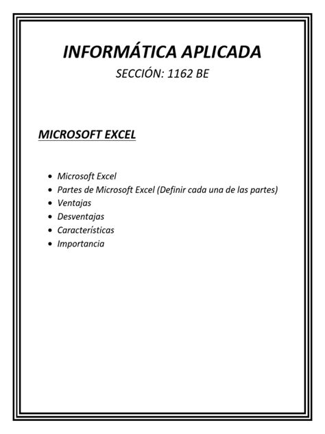 informÁtica aplicada excel pdf