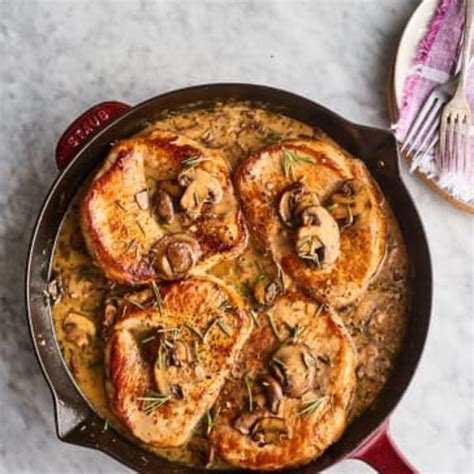 Creamy Mushroom Smothered Pork Chops