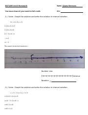Solving Equations And Graphing Solutions Unit 6 Homework Course Hero