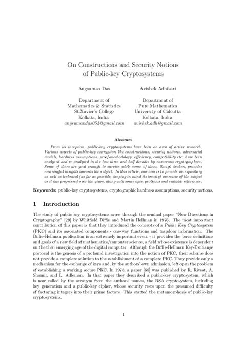 Pdf On Constructions And Security Notions Of Public Key Cryptosystems