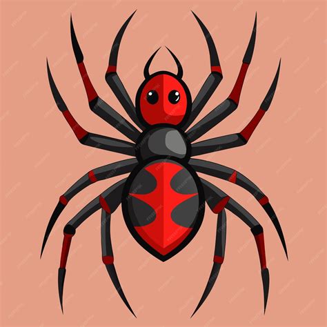 A Cartoon Image Of A Spider With A Red Dot On Its Back Premium Ai Generated Vector