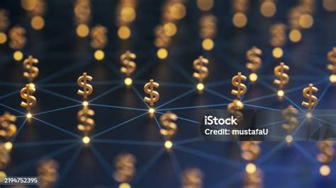 달러 기호와 연결된 점 미래 지향적인 디지털 배경 추상 연결 기술 및 디지털 네트워크 3d 일러스트레이션 금융 기술에 대한 스톡 사진 및 기타 이미지 Istock