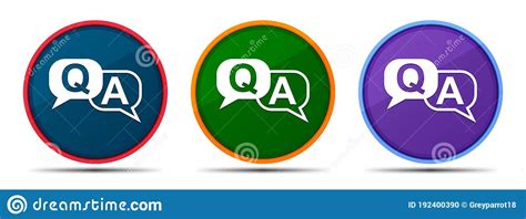Faq Icon Silky Smart Flat Round Buton Set Illustration Stock Vector
