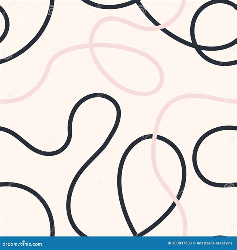 Naive Seamless Squiggle Pattern With Bright Pink And Purple Wavy Lines