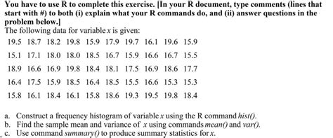 Solved You Have To Use R To Complete This Exercise In Chegg