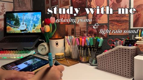 1HR STUDY WITH ME 25 10 ㅣrelaxing piano light rain soundㅣwith