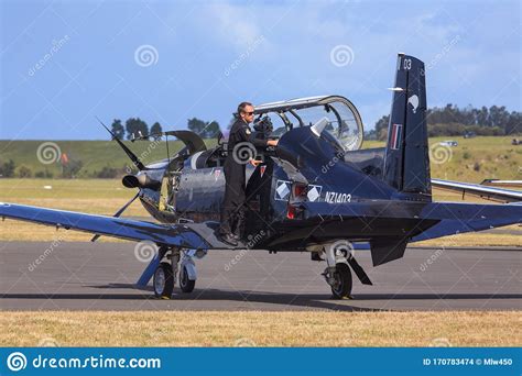 A Beechcraft T 6 Texan Ii Trainer Plane Flown By The New Zealand