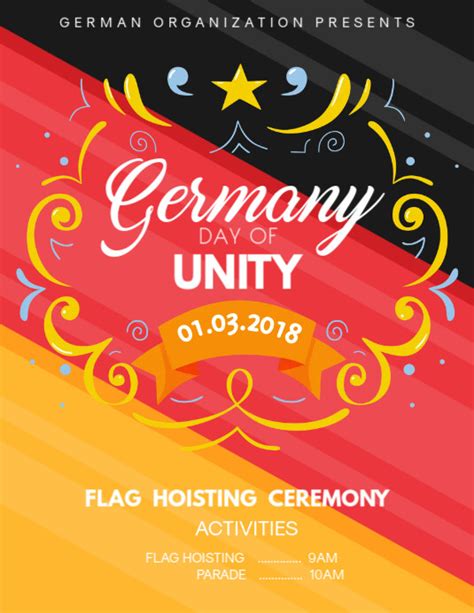 German Unity Day Creative Flyer Template Postermywall
