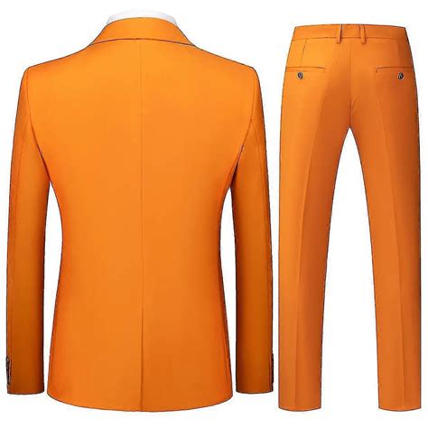 Mens 3 Pieces Elegant Solid One Button Slim Fit Suit Sets B Fruugo Uk